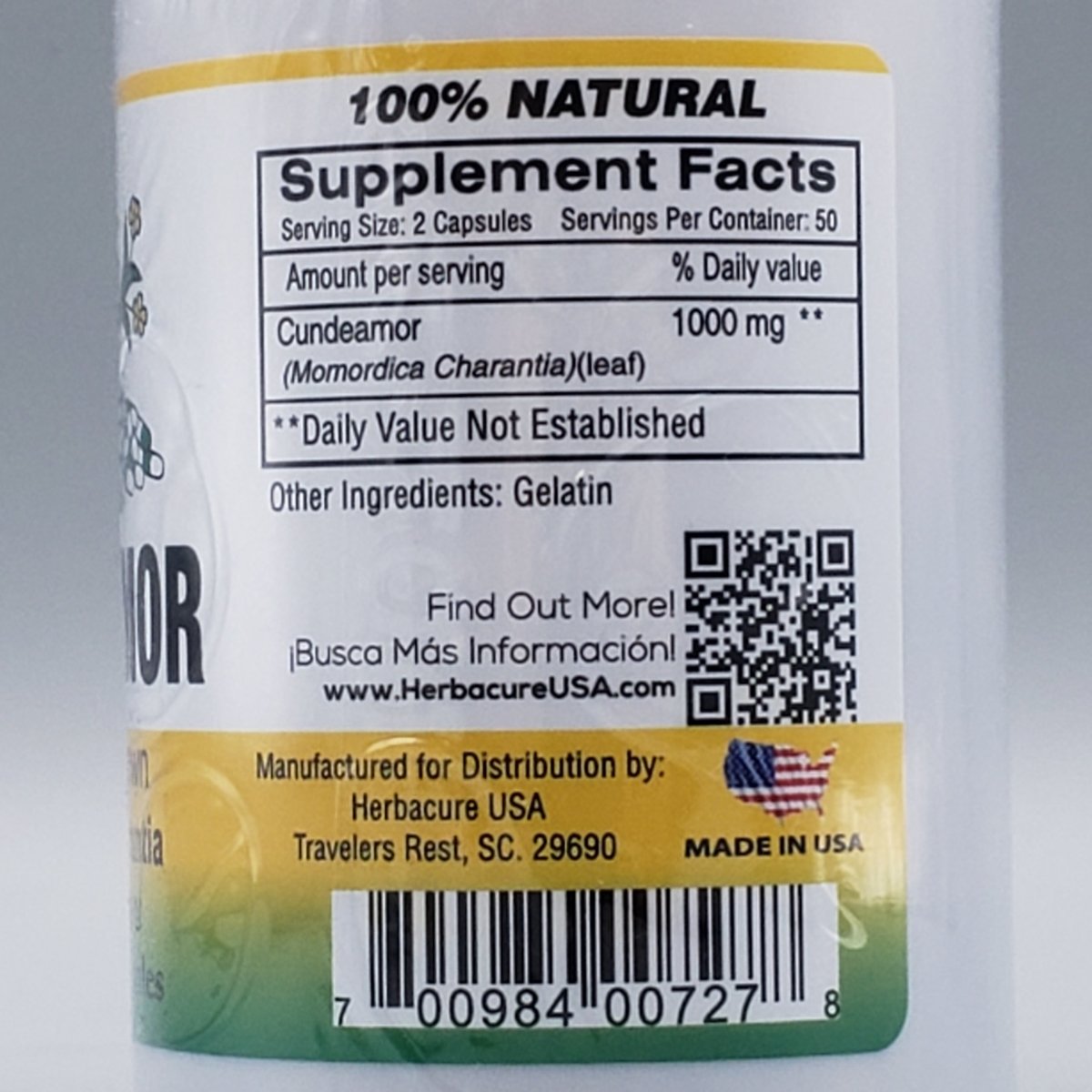Comprar Cundeamor - 500mg - 100 Cápsulas - Herbacure